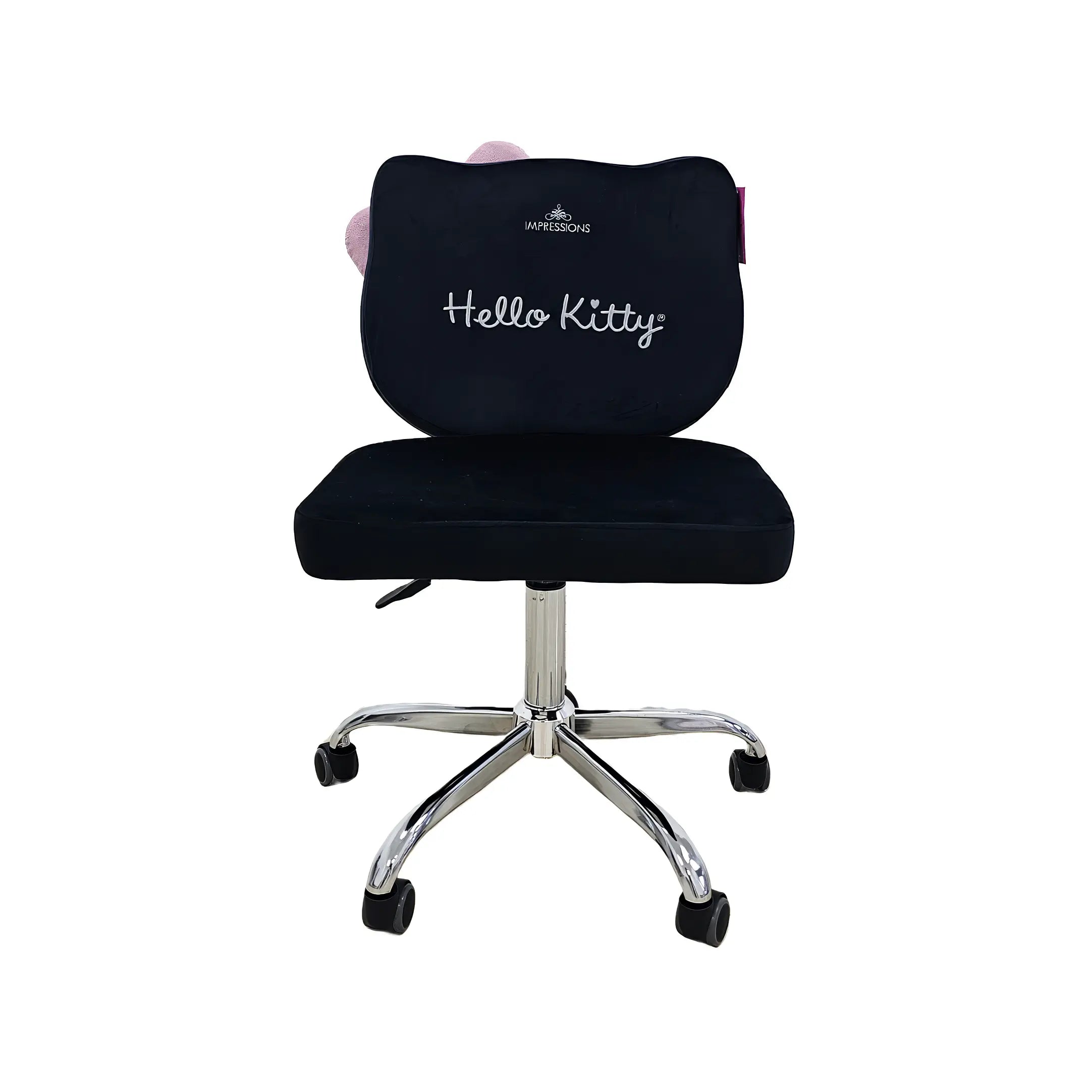 Hello Kitty® Kawaii Adjustable Swivel Vanity Chair - Black – Crown Vanity