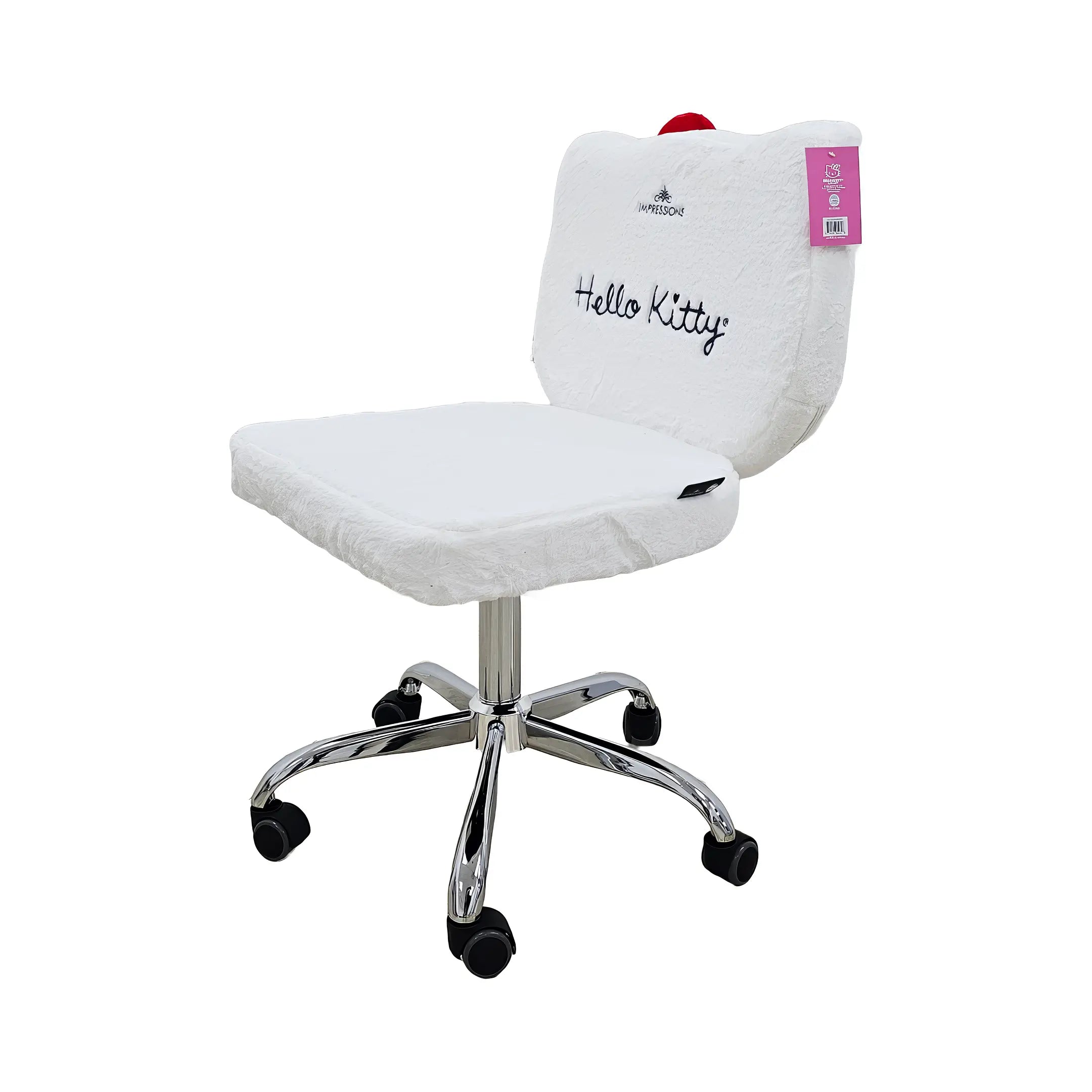 Hello Kitty® Teddy Fur Swivel Vanity Chair - Pink – Crown Vanity