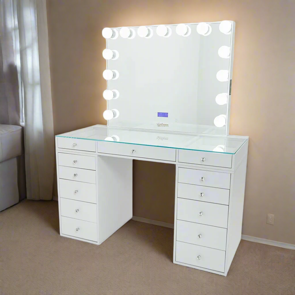 Slaystation 2.0 Hollywood Makeup Vanity - CrownVanity – Crown Vanity